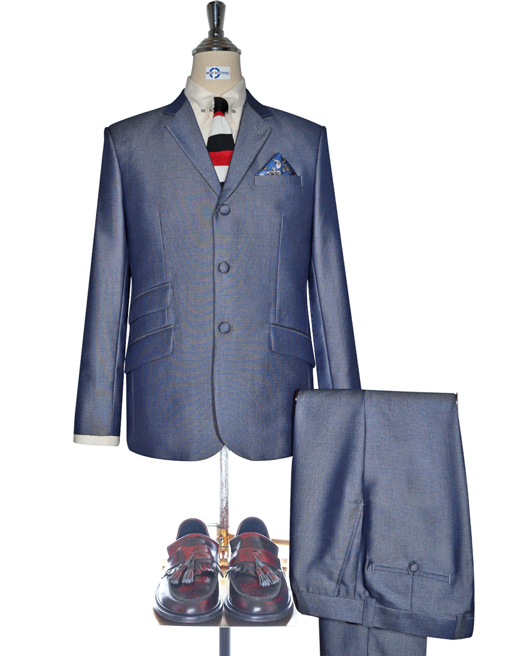 Tonic Suit Men's | 60s Mod Fashion Blue Tonic Suit – Modshopping Clothing