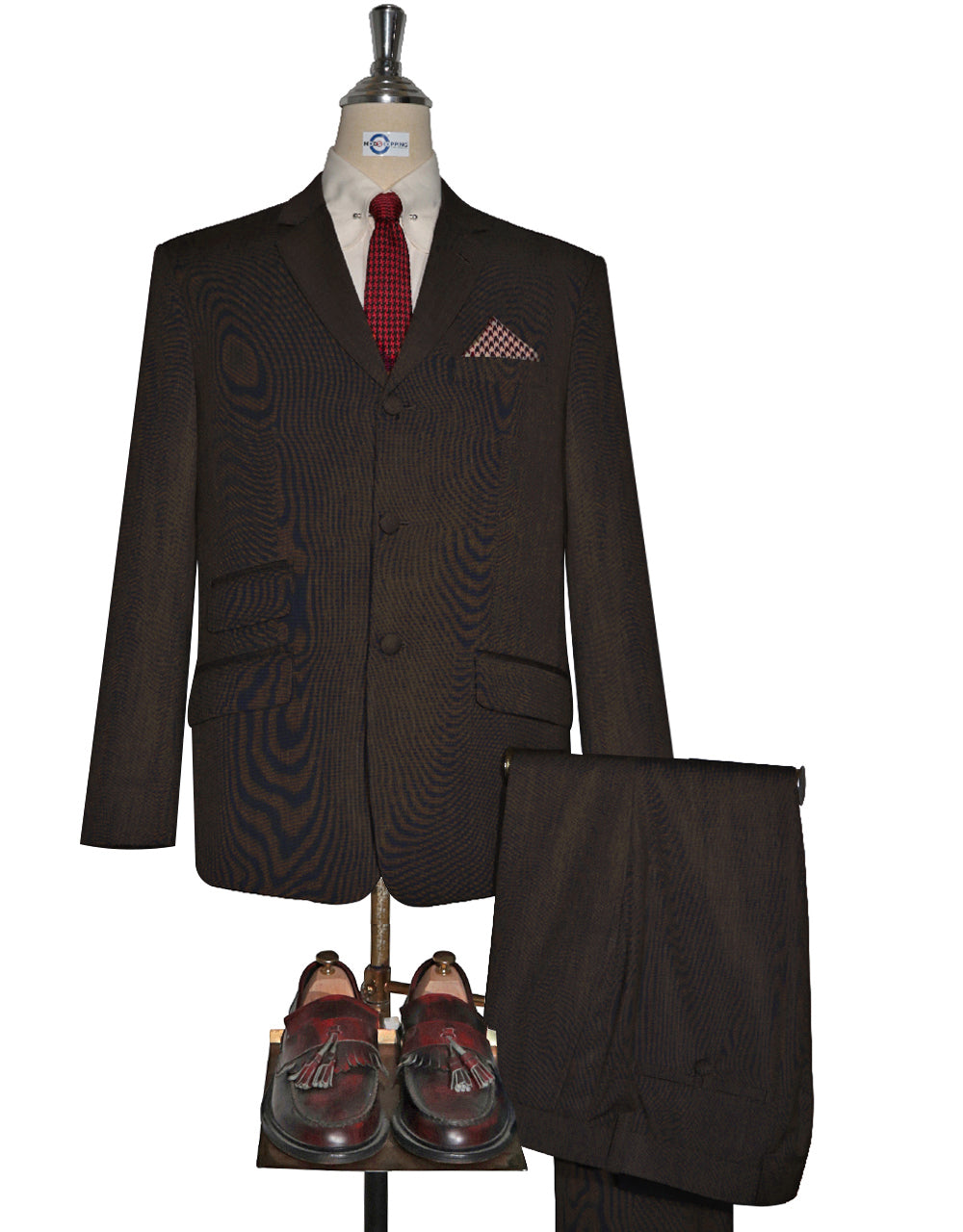 Vintage Brown Birdseye Suit – Men’s 1960s Mod Style Tailored Fit ...