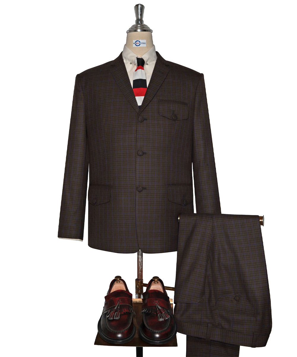 Mod Suit - Chocolate Brown Goldhawk Suit – Modshopping Clothing