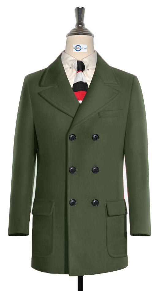 Men's Pea Coat | 60's Retro Olive Green Pea Coat for Men – Modshopping ...