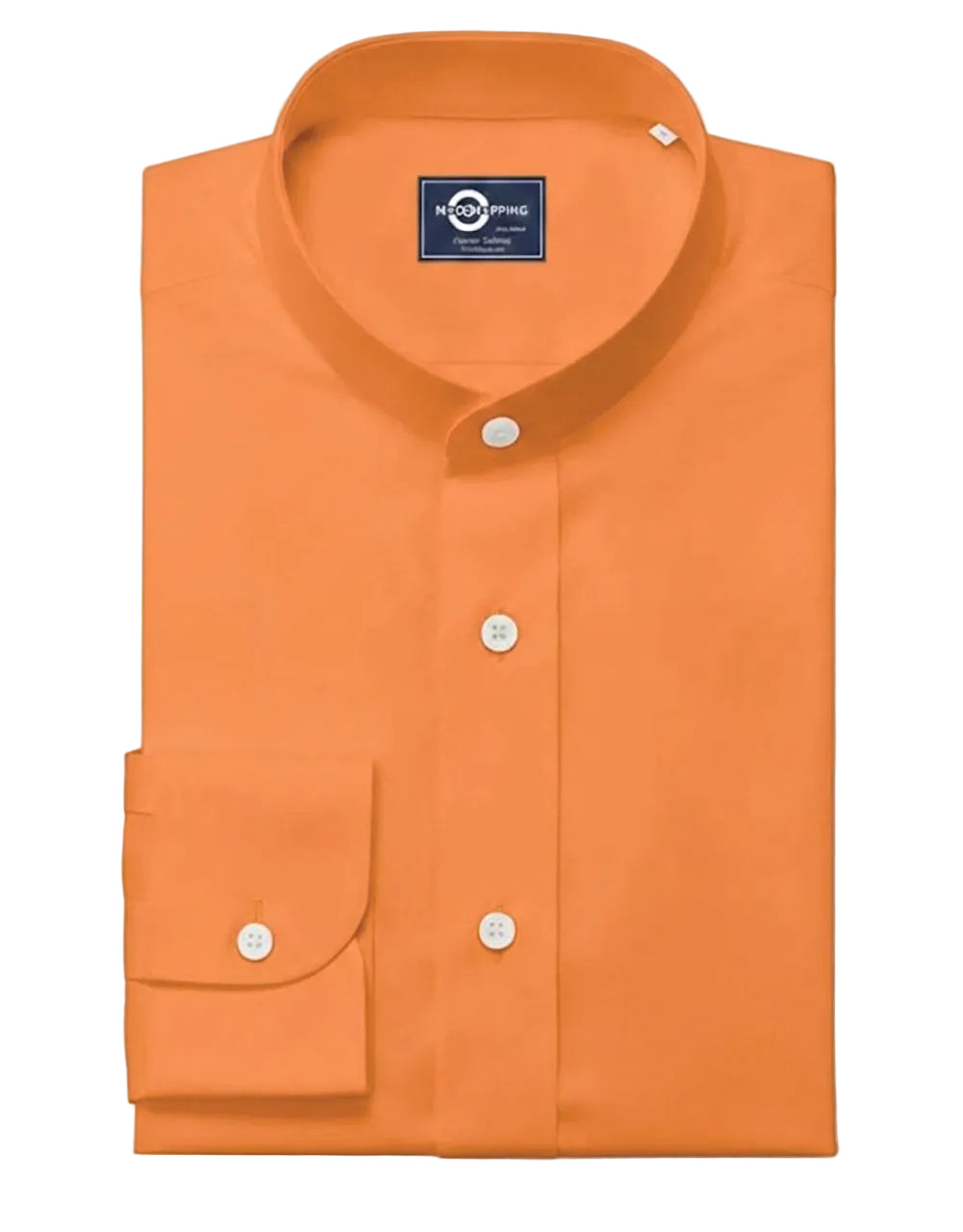 Mandarin Collar - Orange Mandarin Collar Shirt – Modshopping Clothing
