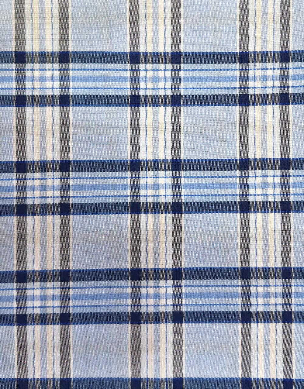 Sky Blue Prince of Wales Check Short Sleeve Button-Down Shirt ...