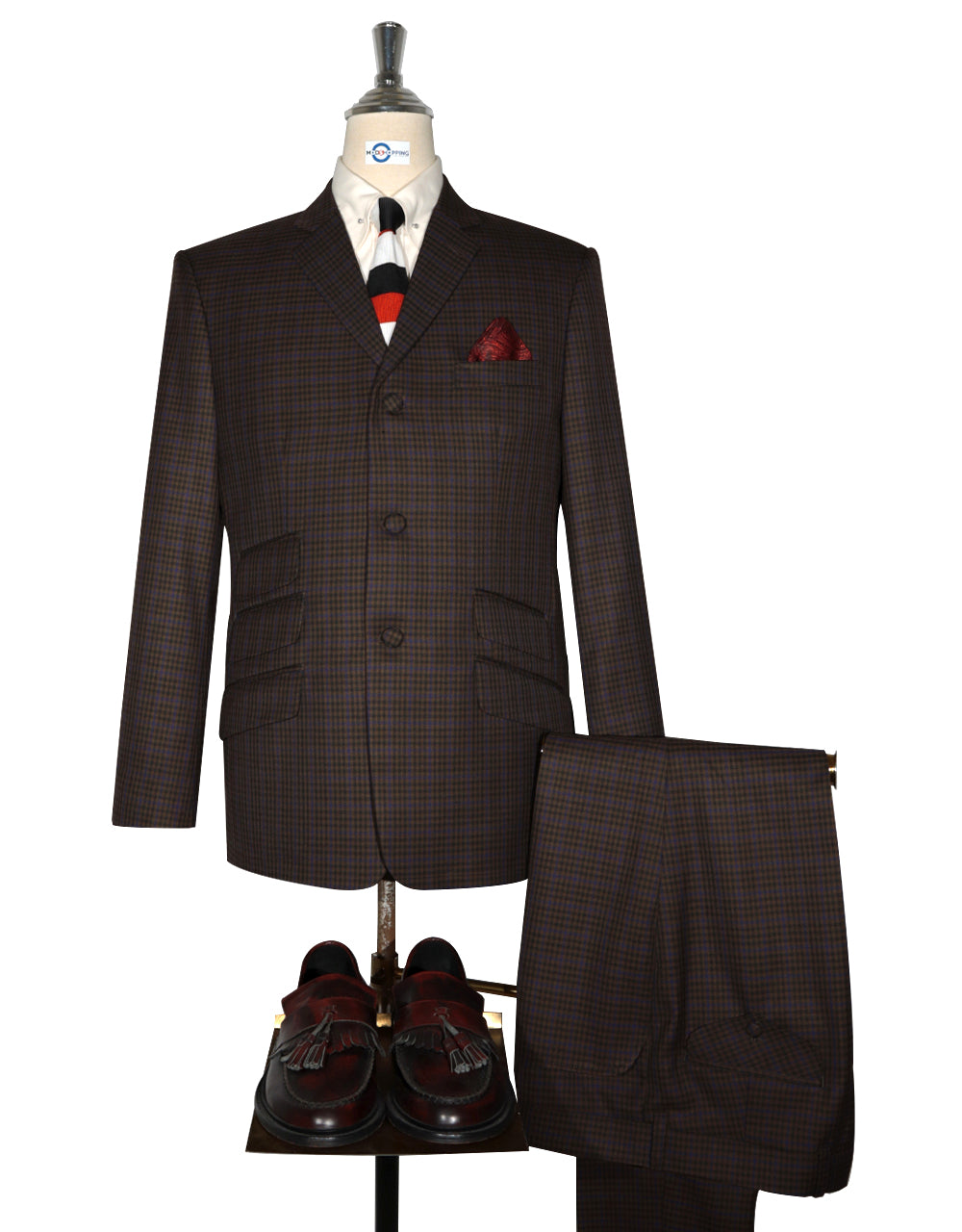 60s Vintage Style Chocolate Brown Goldhawk Suit – Modshopping Clothing