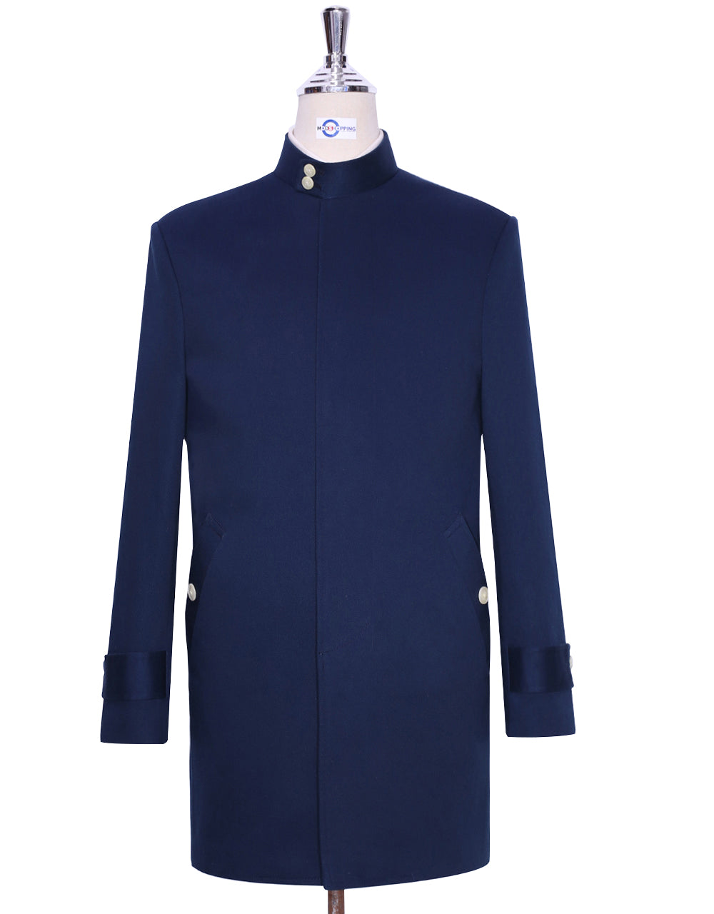 Navy Blue Mac Coat Men's | Original Navy Blue Mac Coat – Modshopping ...