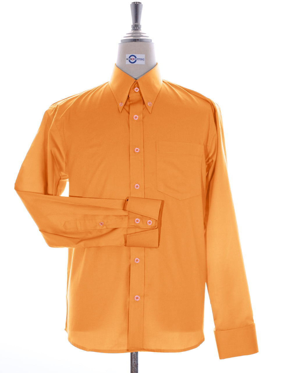 Long Sleeve Shirt Shirt - Orange Button Down Shirt – Modshopping Clothing